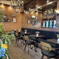 China Commercial Industrial Solid Wood Bar Set Retro Sofa Tavern Chairs for Coffee BBQ Shops for sale