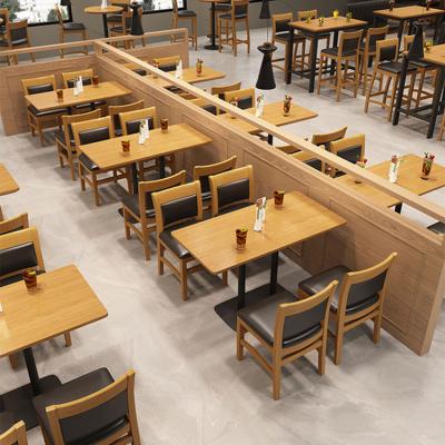 China Custom Wooden Dining Table and Booth Seat Sofa Set for Restaurant Hotel Bar 120x60cm for sale