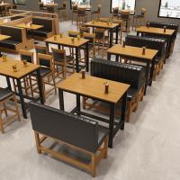 China Custom Wooden Dining Table and Booth Seat Sofa Set for Restaurant Hotel Bar 120x60cm for sale