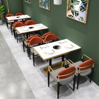 China Commercial Restaurant Booth Table and Chair Set Modern Marble Top Dining Table Banquette Seating 120x60cm for sale