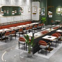 China Commercial Restaurant Booth Table and Chair Set Modern Marble Top Dining Table Banquette Seating 120x60cm for sale