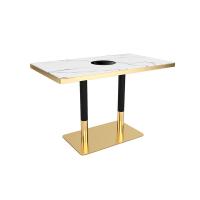 China Commercial Restaurant Booth Table and Chair Set Modern Marble Top Dining Table Banquette Seating 120x60cm for sale