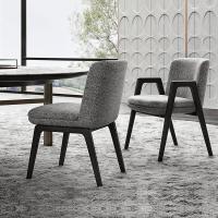 China Commercial Upholstered Dining Chair with Armrest Solid Wood Frame 60x60xH75cm for Restaurant Cafe Hotel for sale