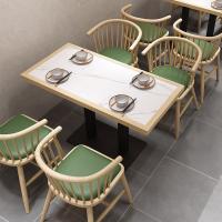 China Commercial Cafe Booth Seating Set with Wood Table and Chairs for Restaurant Hotel Bistro 120x60xH75cm for sale