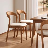 China Nordic Solid Wood Dining Chair Upholstered Seat for Restaurant Cafe Hotel 60x60x75cm for sale