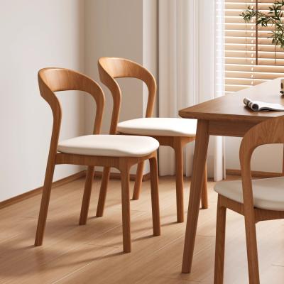 China Nordic Solid Wood Dining Chair Upholstered Seat for Restaurant Cafe Hotel 60x60x75cm for sale