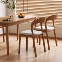 China Nordic Solid Wood Dining Chair Upholstered Seat for Restaurant Cafe Hotel 60x60x75cm for sale