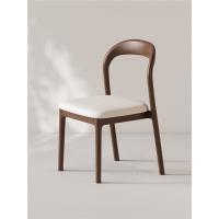 China Nordic Solid Wood Dining Chair Upholstered Seat for Restaurant Cafe Hotel 60x60x75cm for sale