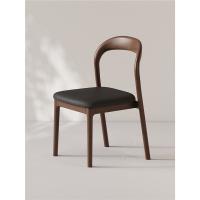 China Nordic Solid Wood Dining Chair Upholstered Seat for Restaurant Cafe Hotel 60x60x75cm for sale