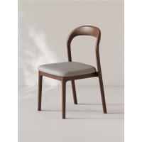 China Nordic Solid Wood Dining Chair Upholstered Seat for Restaurant Cafe Hotel 60x60x75cm for sale
