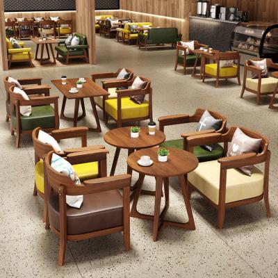 China Nordic Restaurant Furniture Set Solid Wood Frame Ergonomic Backrest 4-Layer Export Packing for sale
