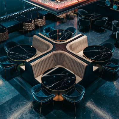 China Customizable L-Shaped Night Club Sofa Durable PVC Commercial Grade 2-Seat Booth Seating for sale