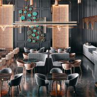 China Modern Shisha Lounge Furniture Set Solid Wood Frame PU Leather Customizable for Restaurant Hotel Bar for sale