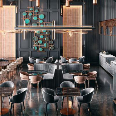 China Modern Shisha Lounge Furniture Set Solid Wood Frame PU Leather Customizable for Restaurant Hotel Bar for sale