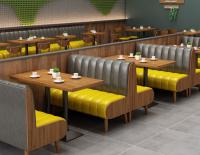 China Wholesale High Back Coffee Shop Bench Solid Wood Customizable Restaurant Booth Seating for sale