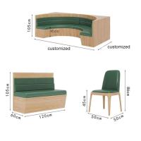 China Wholesale Custom Restaurant Booth Set Modern Solid Wood PU Leather Durable Commercial Seating for sale