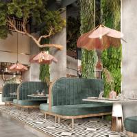 China Customizable Commercial Restaurant Sofa Bench High Density Foam Solid Wood PU Leather 16 Years OEM for sale