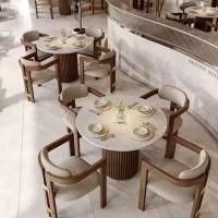 China Commercial Restaurant Dining Table Chair Booth Set Solid Wood High Density Foam Customizable Seating for sale