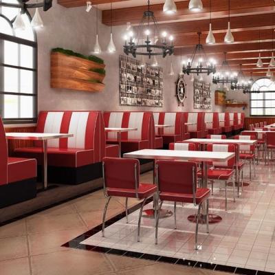 China 1950 Retro Style Restaurant Booth Sofa with Customizable Size and Color in Durable Solid Wood Construction for sale