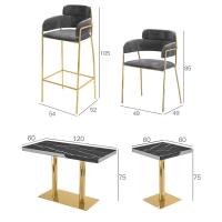 China Velvet Upholstery Restaurant Chair Stainless Steel Frame Golden Leg Bar Seat Customizable Design for sale