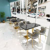 China Velvet Upholstery Restaurant Chair Stainless Steel Frame Golden Leg Bar Seat Customizable Design for sale