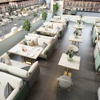 China Custom Fire Retardant Fabric Sofa for Restaurant Cafe Commercial Use 2 Seater for sale