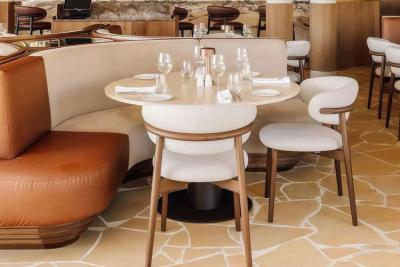 China Customizable Leather Restaurant Sofa with Durable Construction and Modern Design for Commercial Cafe Furniture for sale