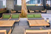 China Teak Sofa Modern Simple Design Garden Furniture Outdoor Leisure for Courtyard Hotel Homestay Balcony for sale