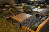 China Waterproof Outdoor Sofa with Teak Wood Frame and All-Weather Woven Rope for Garden and Patio for sale