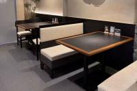 China Black Marble Table and Rattan Chair Customizable Restaurant Furniture Dining Table Set for sale