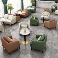 China Nordic Leather Sofa with Commercial-Grade Easy-Clean Leather, Ergonomic Curved Comfort, and Flexible Modular Layouts for Restaurants for sale