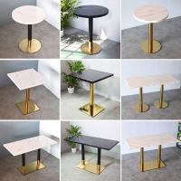 China Modern Design Stainless Steel Frame Customizable Coffee Table Commercial Outdoor Table for sale