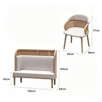 China Customizable Rattan Booth Seating with Durable PU Leather and High Load Capacity for Restaurants for sale