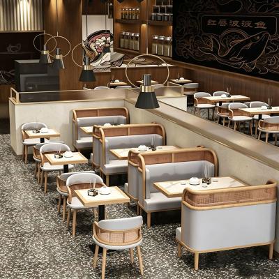 China Eco-Friendly Durable Restaurant Table Chairs Set Modern Southeast Asian Style Commercial Booth Seats for Cafe for sale