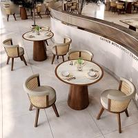 China Retro Style Solid Wood Restaurant Table and Chair Set Customizable Cafe Furniture for sale