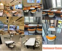 China Customizable Durable Modern Design Restaurant Tables and Chairs for Commercial Cafe Booth Seating for sale