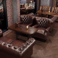 China Luxury Leather Bar Sofa and Cafe Table with Modern Design Fully Customizable Restaurant Furniture for sale