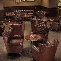 China American-style Retro Bar Sofa Set with PU Leather and Customizable Cafe Lounge Furniture for sale
