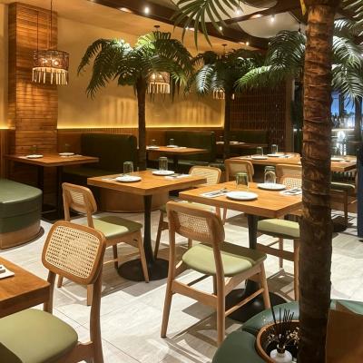 China Customizable Solid Wood Restaurant Furniture Set with Modern Design for Cafes and Commercial Dining for sale