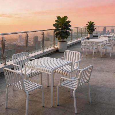 China Modern Simple Design Iron Construction Weather-Resistant Outdoor Patio Furniture for Garden Restaurants for sale