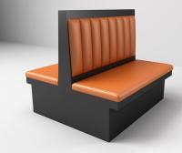 China Custom Wooden Restaurant Booth Seating with Leather Upholstery 2 Seater for sale