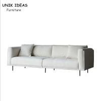 China Modern Italian Style Cream Fabric Recliner Sectional Sofa Bed with Metal Legs 2 Seater for sale