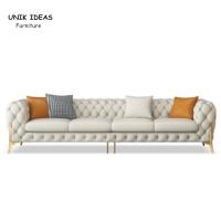 China Customizable Leather Sectional Sofa Set 144 Inch 132 Inch Living Room Couch for sale
