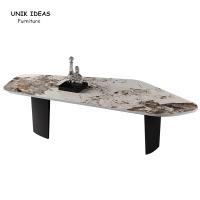 China Modern Marble Coffee Table Set Stainless Steel Base L140xW60xH38cm Living Room Furniture for sale