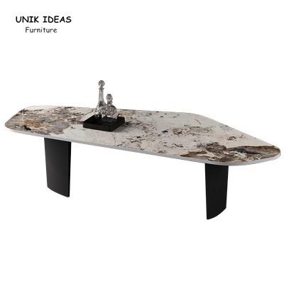 China Modern Marble Coffee Table Set Stainless Steel Base L140xW60xH38cm Living Room Furniture for sale