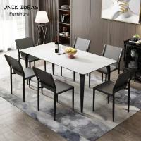 China 150kg Capacity Leather Dining Chair 16 Inch Seat Height Carbon Steel Frame for sale