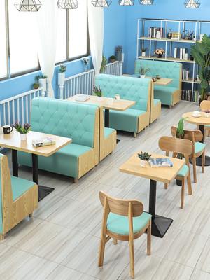 China Blue Cafe Restaurant Booth Set with Table and Chairs 60x60x75cm Customizable for sale