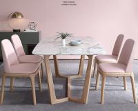 China 180cm Marble White Luxury Dining Table and Chairs 4 Seater 6 Piece Set Minimalist for sale