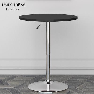 China Adjustable Height Bistro Bar Table 60cm Round MDF Swivel Top 70-90cm for sale