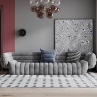 China Modern 4 Seater Upholstered Sofa Chaise Sleeper Convertible Couch Sectional Gray 2900mm for sale